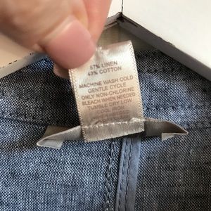 LOFT | Jackets & Coats | Loft Light Blue Linen Cotton Ruffle Trim ...